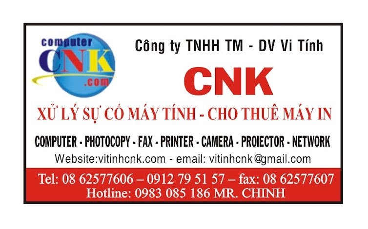 Công Ty TNHH TM DV Vi Tính CNK: 34N Đường HT05, Hiệp Thành, Quận 12 ...